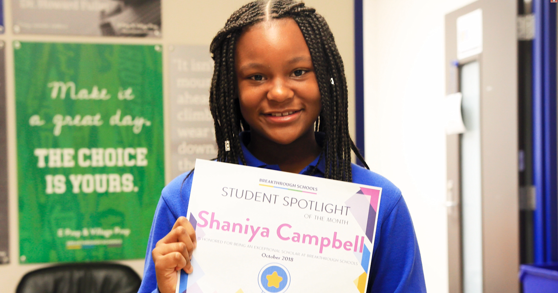 Shaniya Campbell is @BreakthroughSchool Student Spotlight of the Month ...